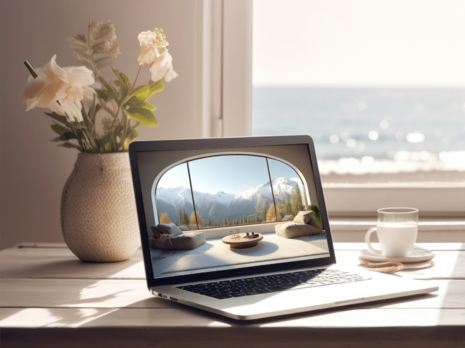 Zoom Virtual Background, Spacious Mountain View Zoom Meeting Backdrop ...