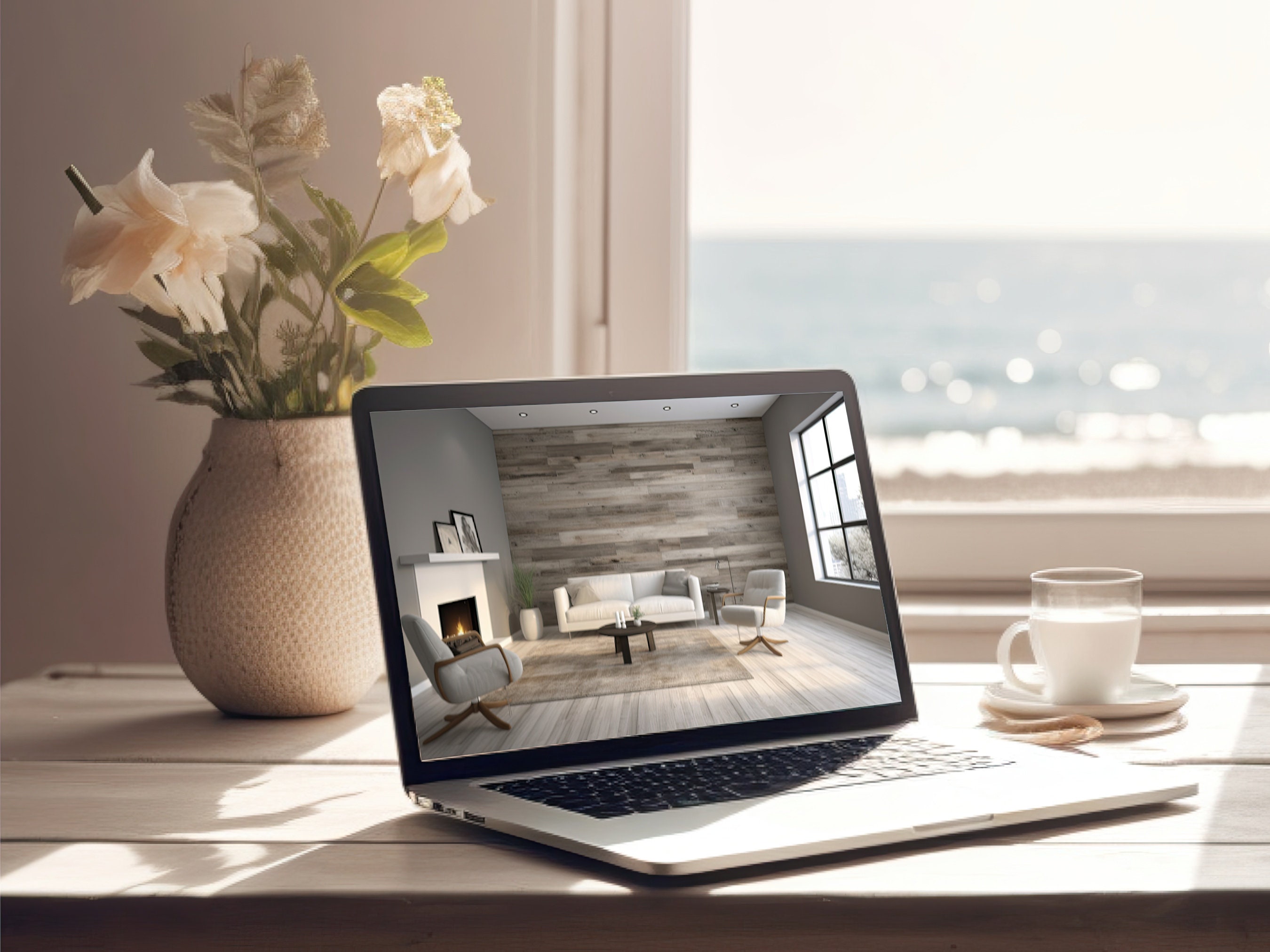 Farmhouse Zoom Backdrop, Barnwood Accent Wall Design, Farmhouse Zoom ...