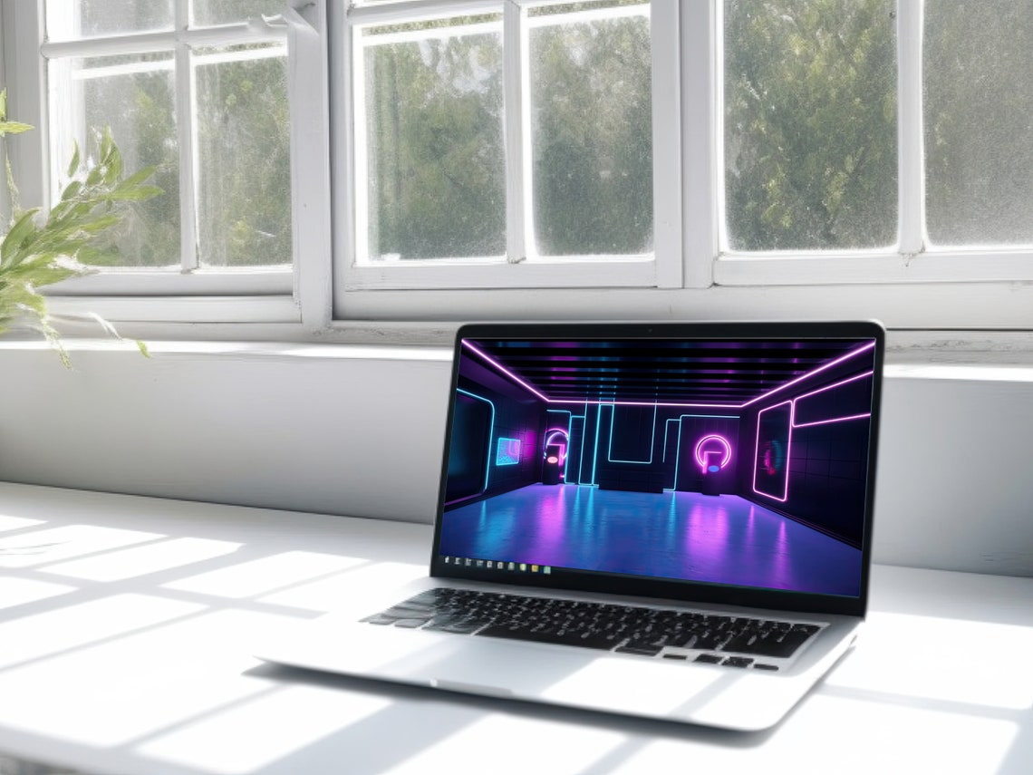 Neon Zoom Virtual Background, Spacious Zoom Meeting Backdrop - Etsy