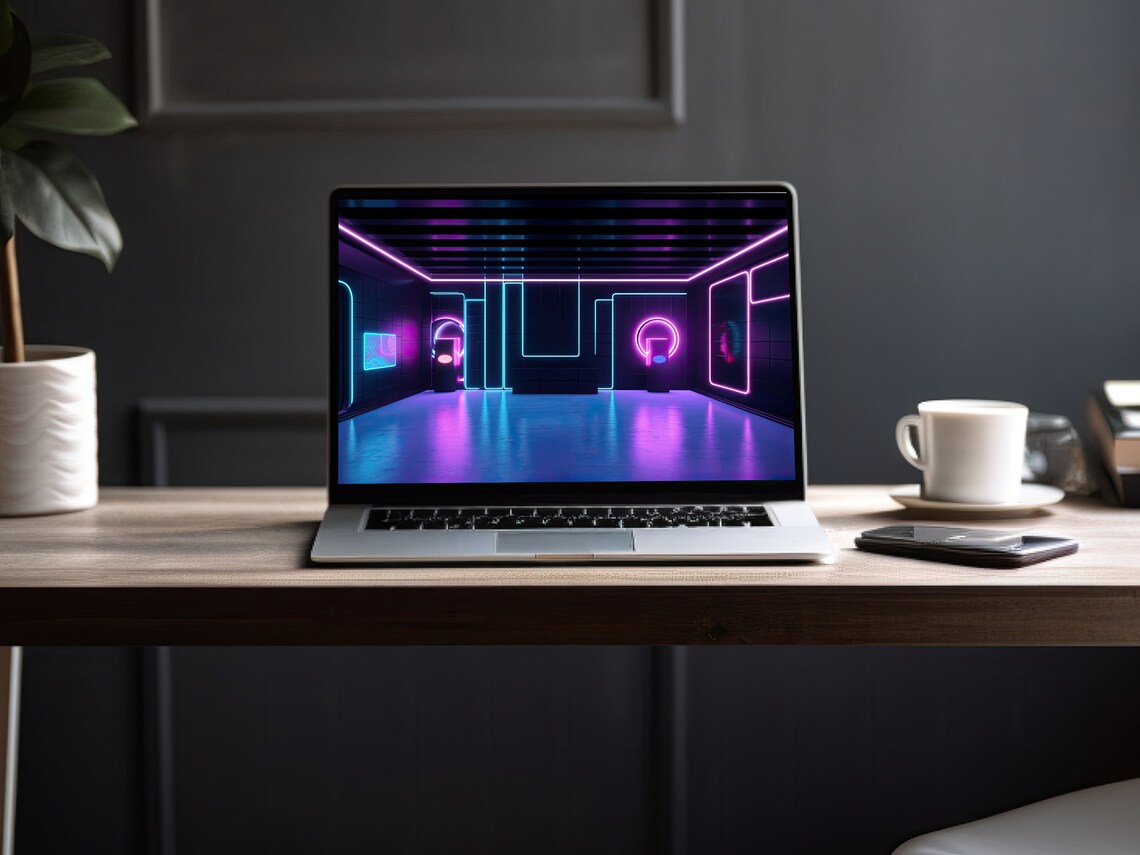 Neon Zoom Virtual Background, Spacious Zoom Meeting Backdrop - Etsy