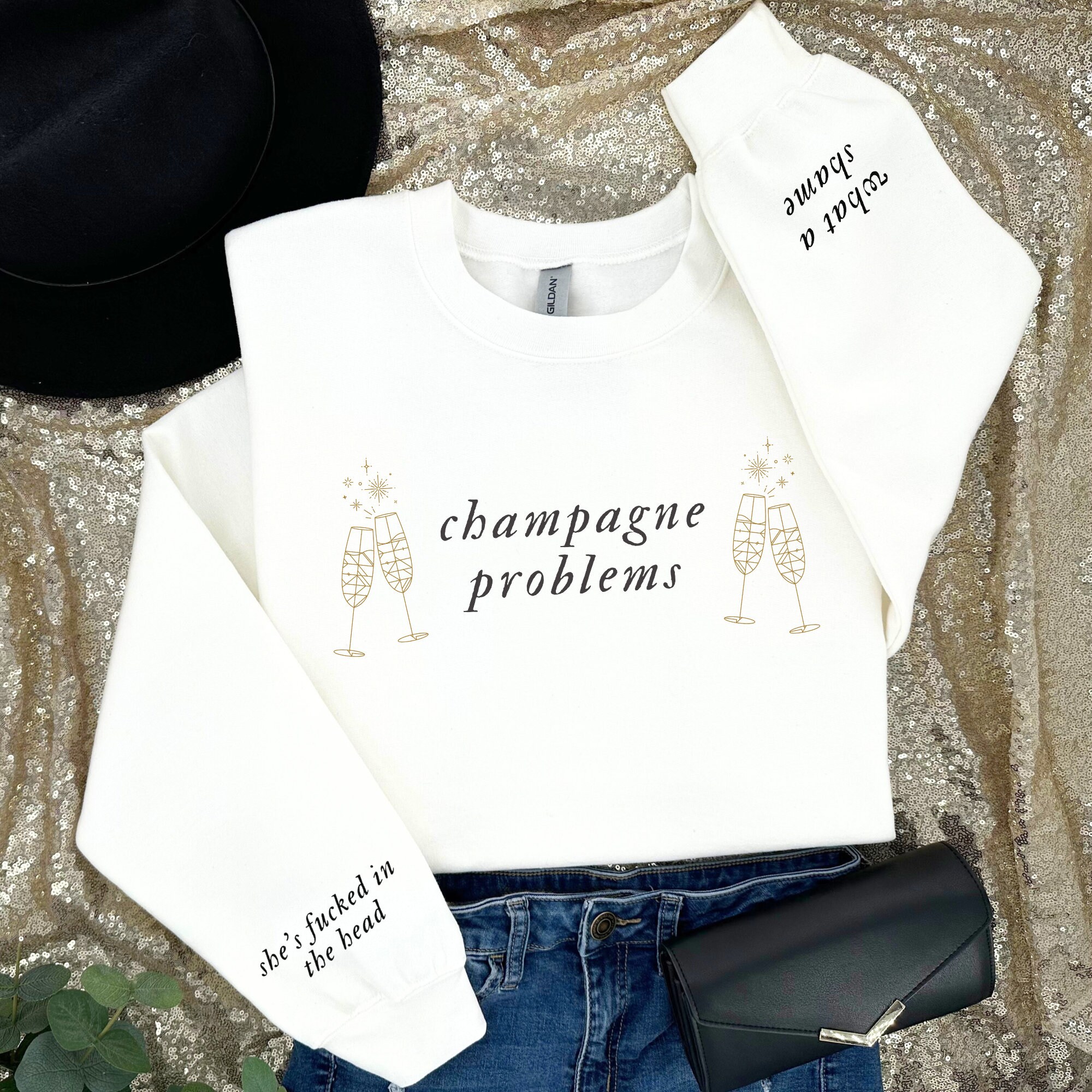 Champagne Problems Sweatshirt, TS Merch, Swift Eras Tour, Evermore ...