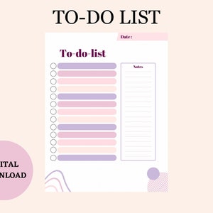 Printable TO DO LIST Pastel Digital Download - Etsy