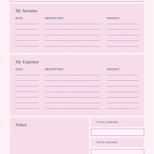 Printable Budget Planner Pink Digital Download - Etsy