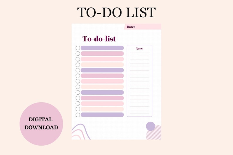 Printable TO DO LIST Pastel Digital Download - Etsy