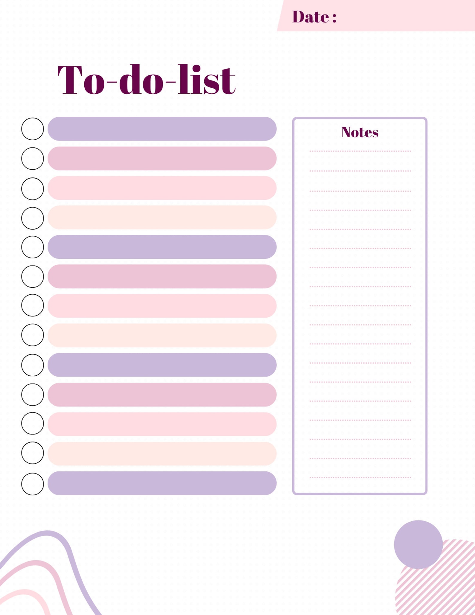Printable TO DO LIST Pastel Digital Download - Etsy