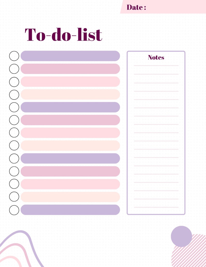 Printable TO DO LIST Pastel Digital Download - Etsy