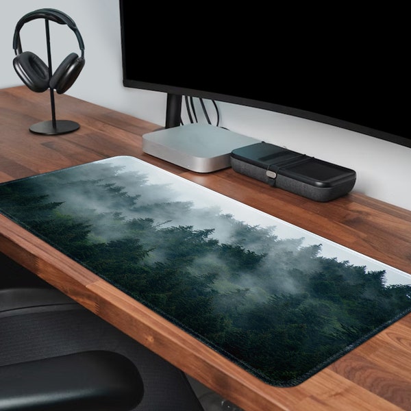 Desk Mat Fog Forest - Etsy
