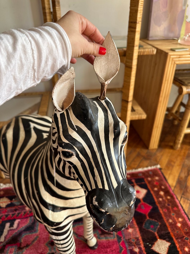 Vintage Hand Painted Leather Zebra Statue Size of a Baby Zebra - Etsy
