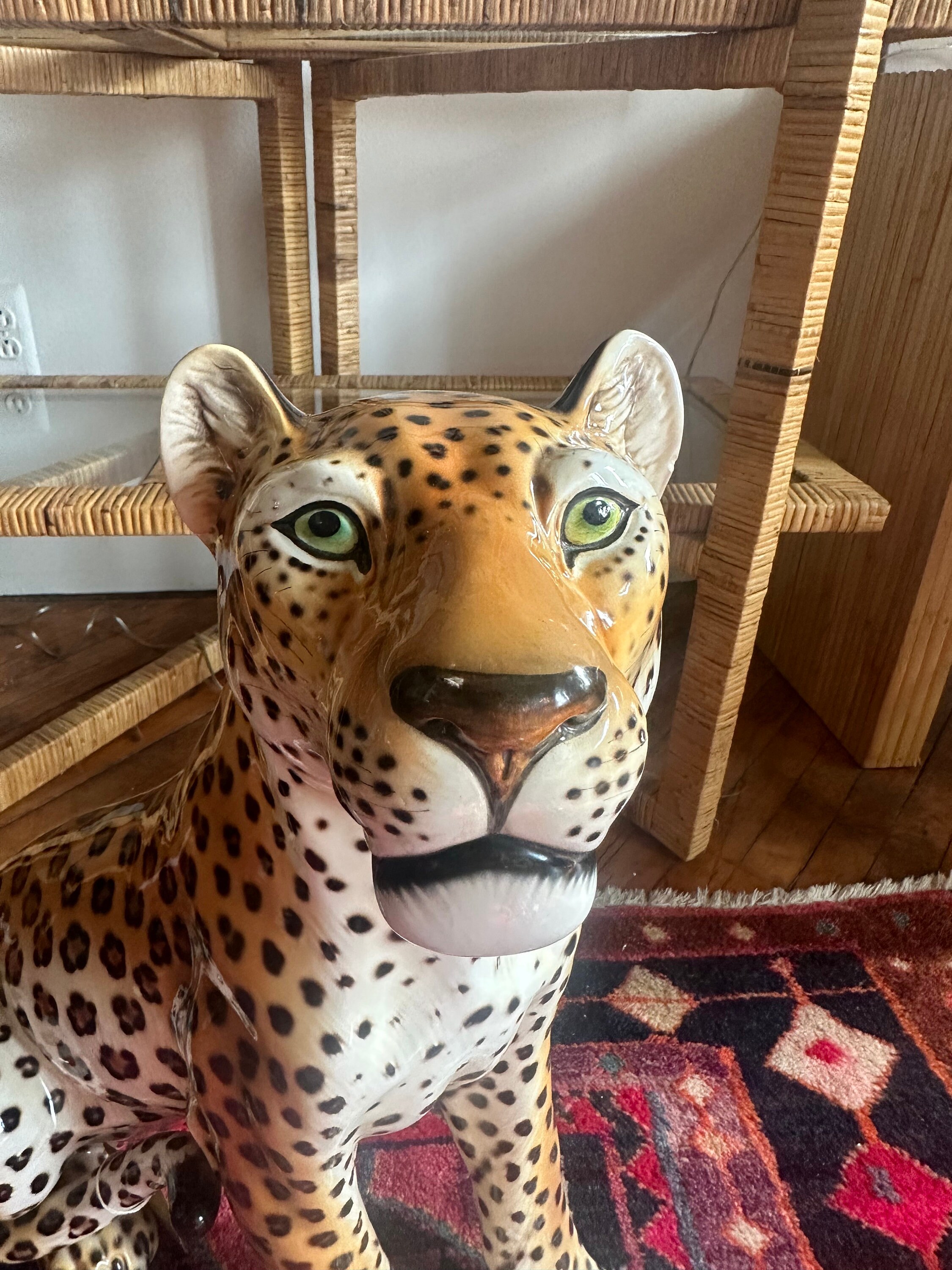 Mid Century Ronzan Ceramic Leopard Statue Signed and Marked Made in ...