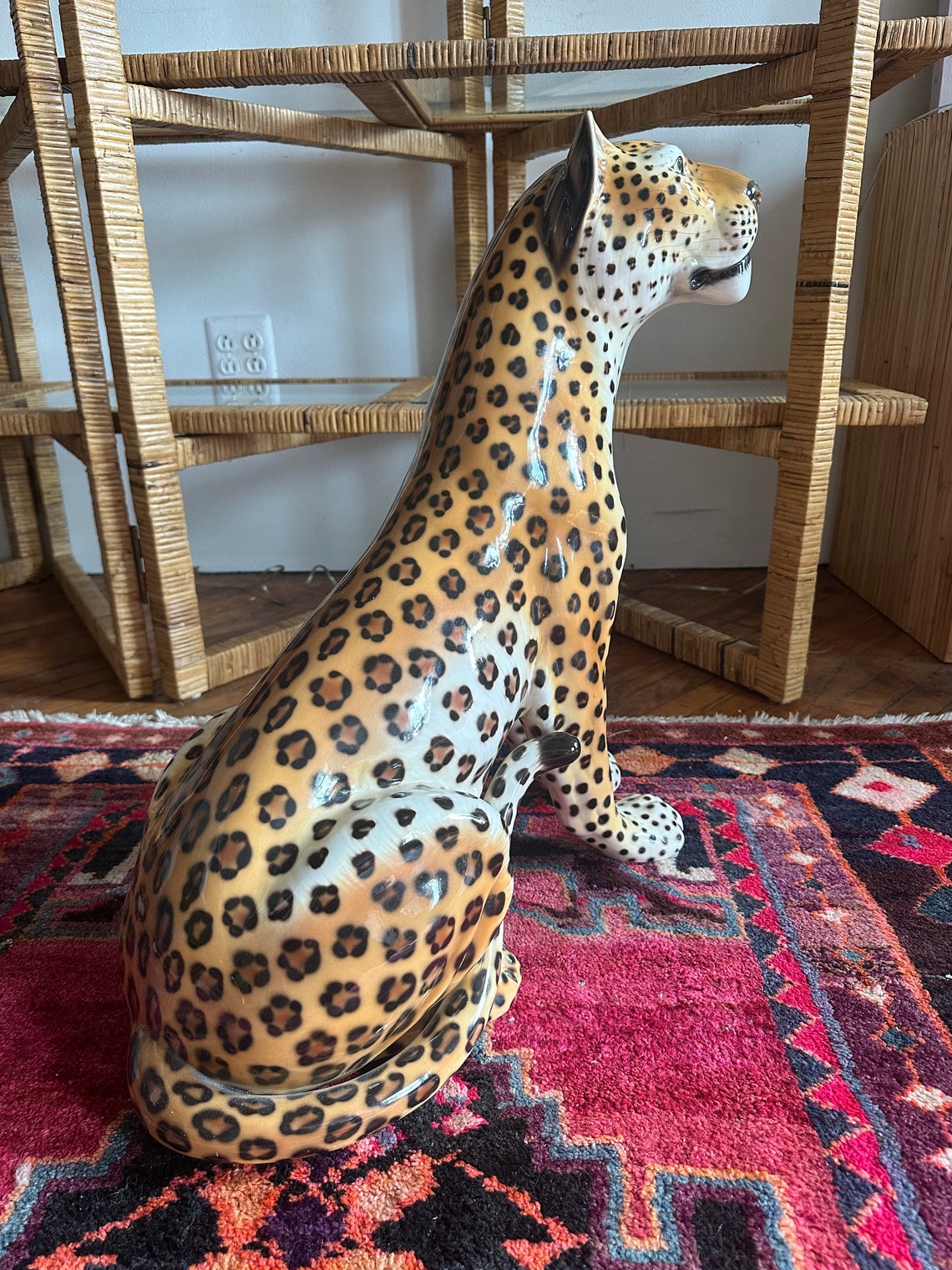 Mid Century Ronzan Ceramic Leopard Statue Signed and Marked Made in ...
