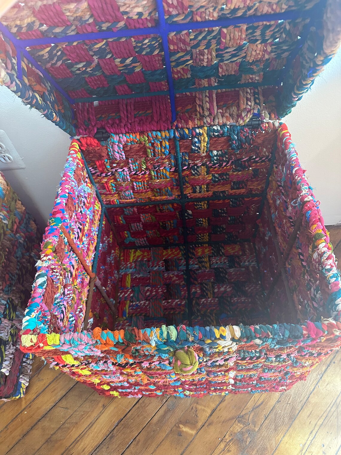 Extra Large Woven Fabric Storage Cube With Loop and Ball Closure Price ...