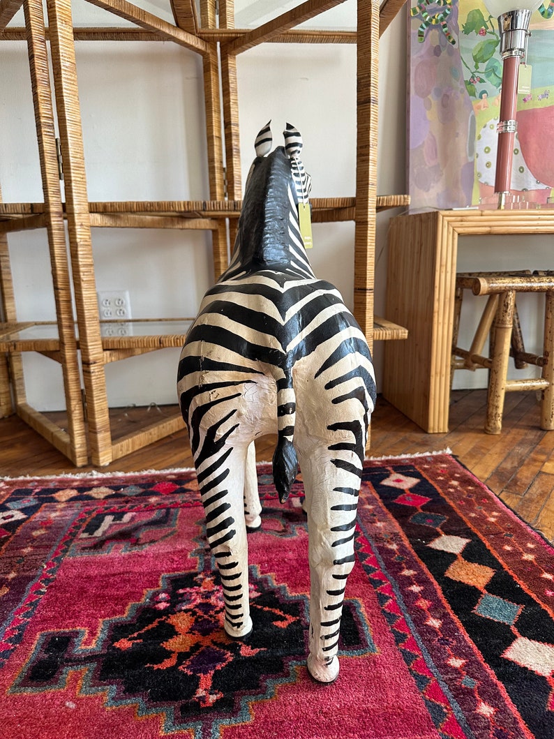 Vintage Hand Painted Leather Zebra Statue Size of a Baby Zebra - Etsy