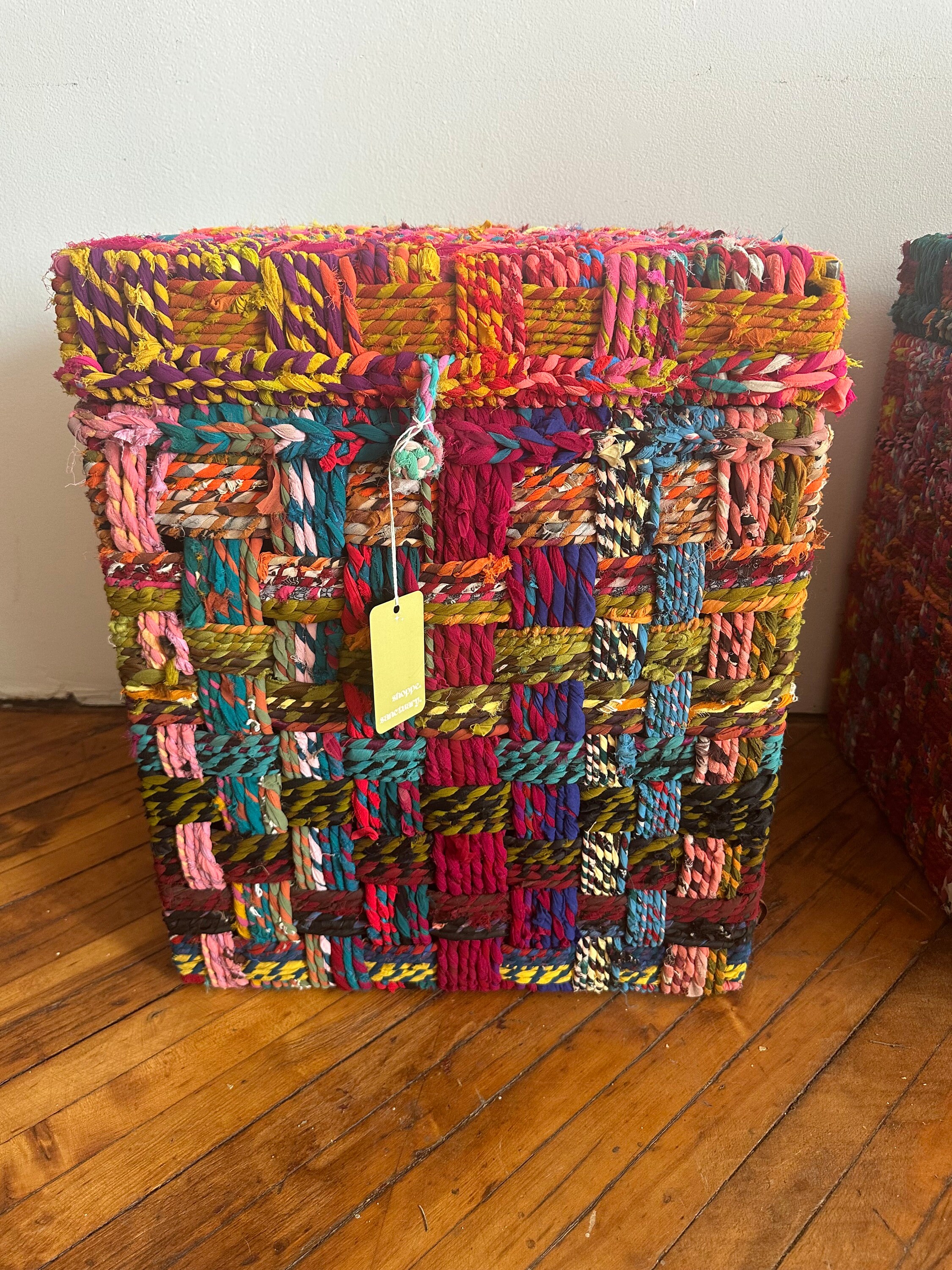 Extra Large Woven Fabric Storage Cube With Loop and Ball Closure Price ...