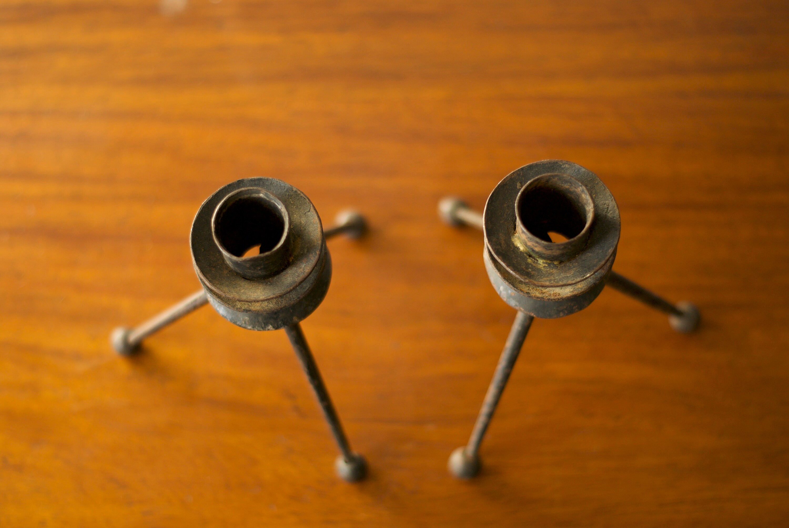 Vintage Iron Atomic Era Candle Holders Attributed to Tony Paul - Etsy