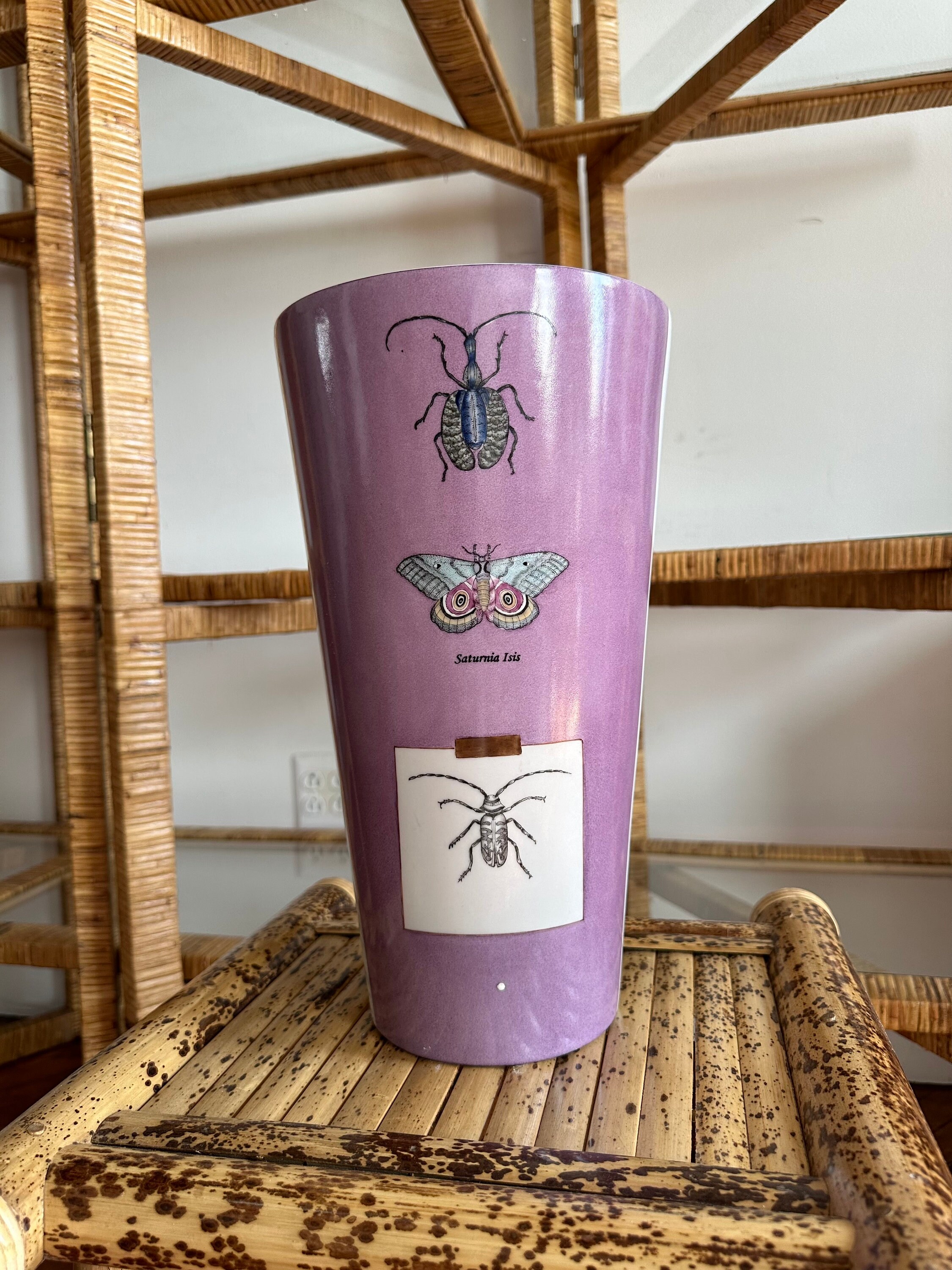 Large Purple Scarab and Moth Vase by Fabienne Jouvin Paris - Etsy