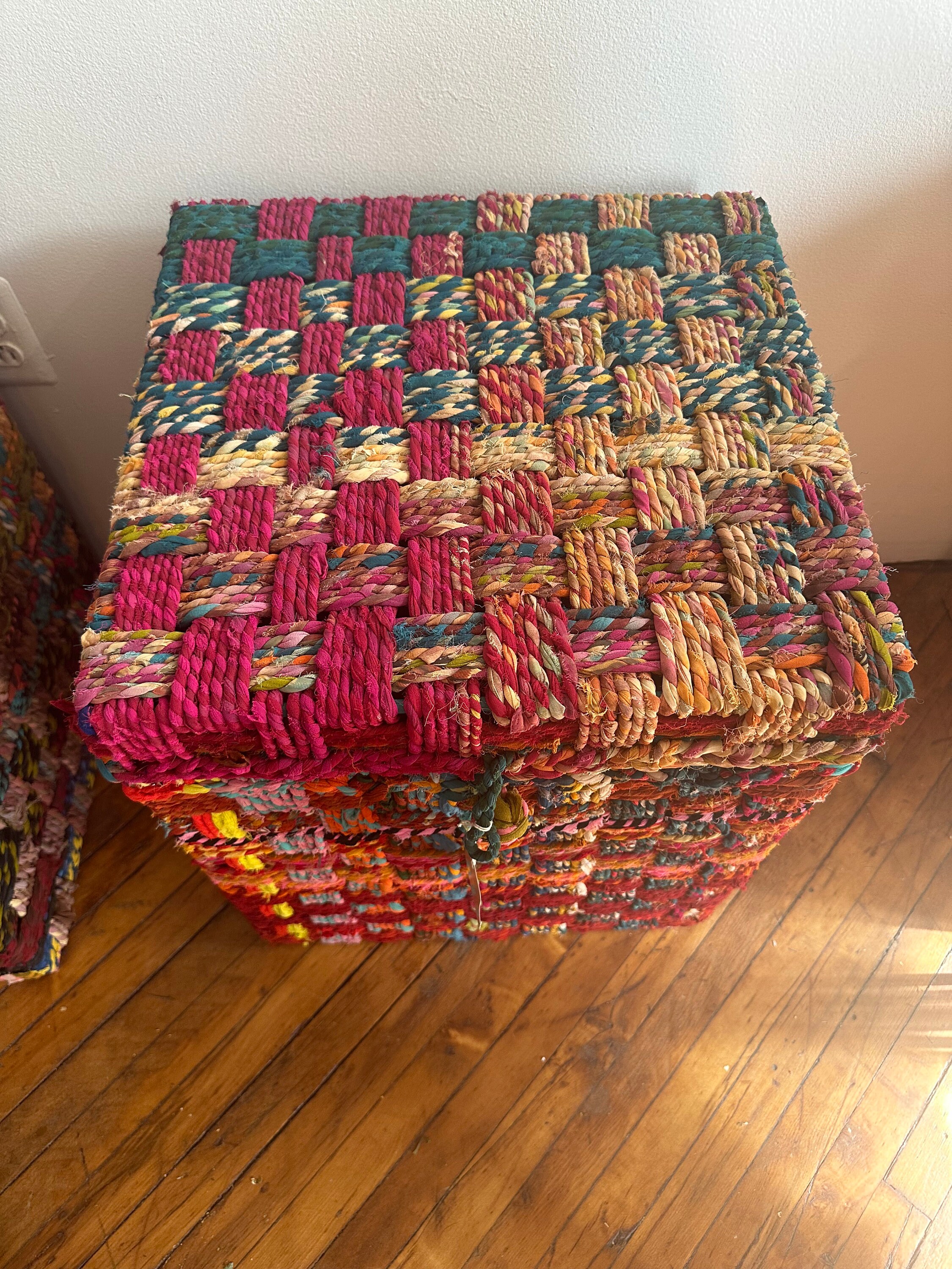 Extra Large Woven Fabric Storage Cube With Loop and Ball Closure Price ...