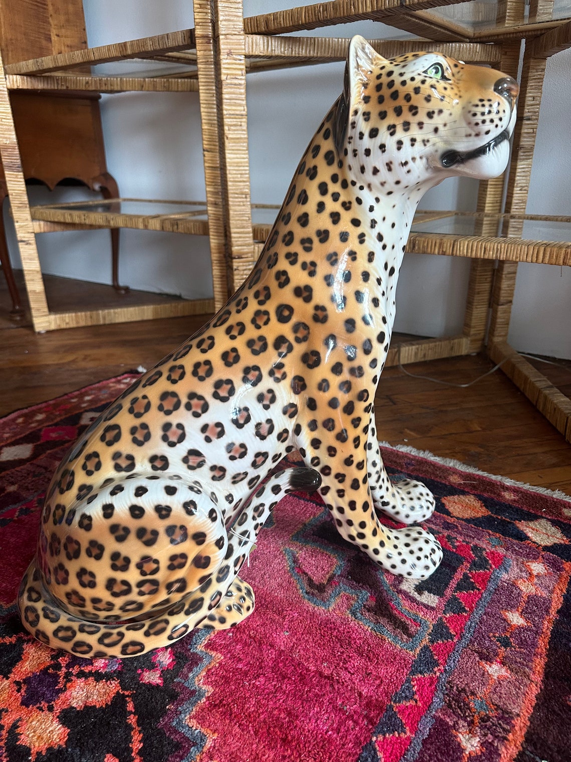 Mid Century Ronzan Ceramic Leopard Statue Signed and Marked Made in ...