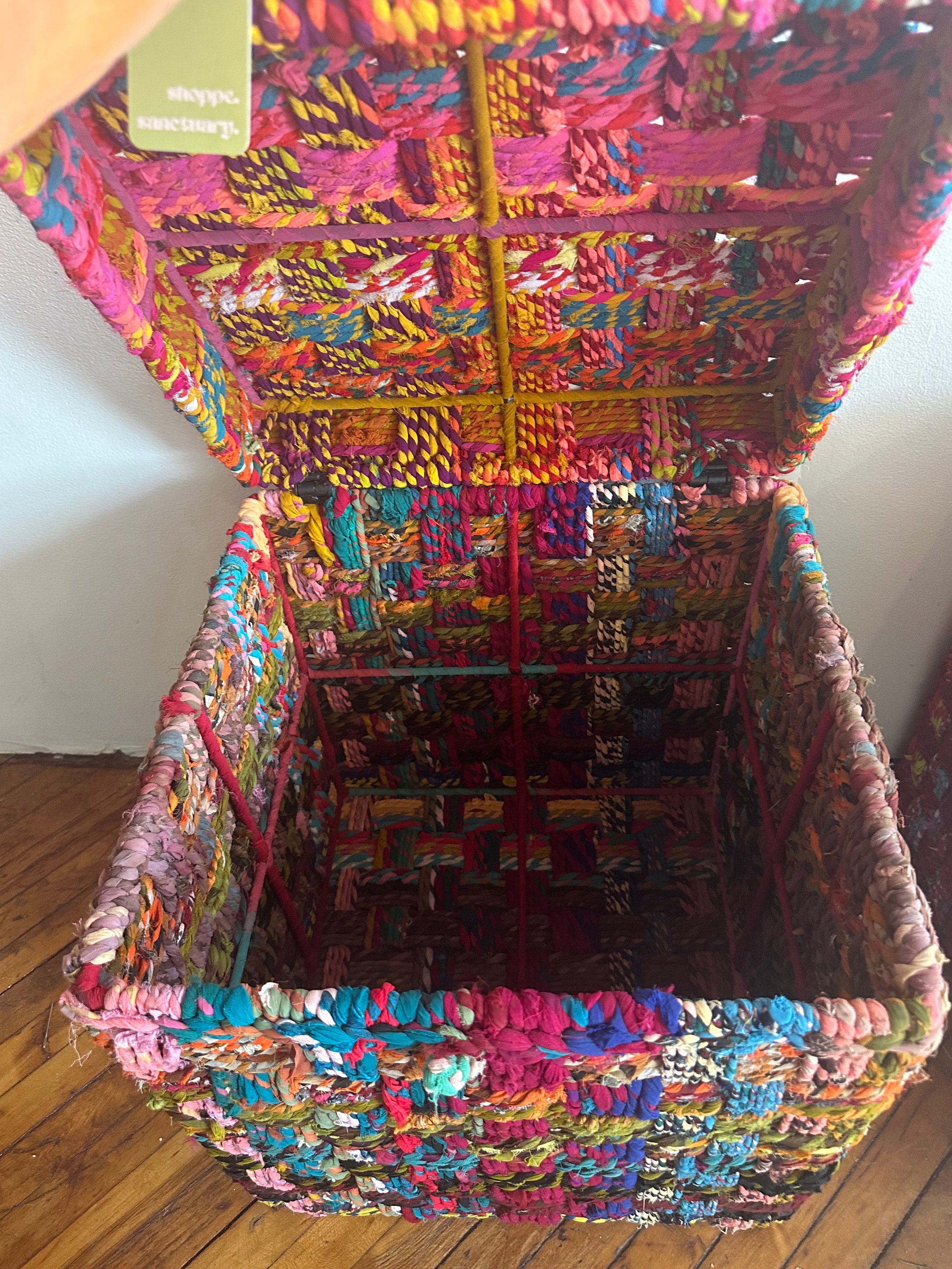 Extra Large Woven Fabric Storage Cube With Loop and Ball Closure Price ...