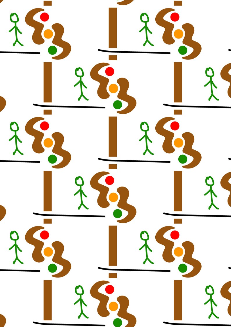 Distorted Robot & Stick Figure Crossing Pattern Set of 3 Formats - Etsy