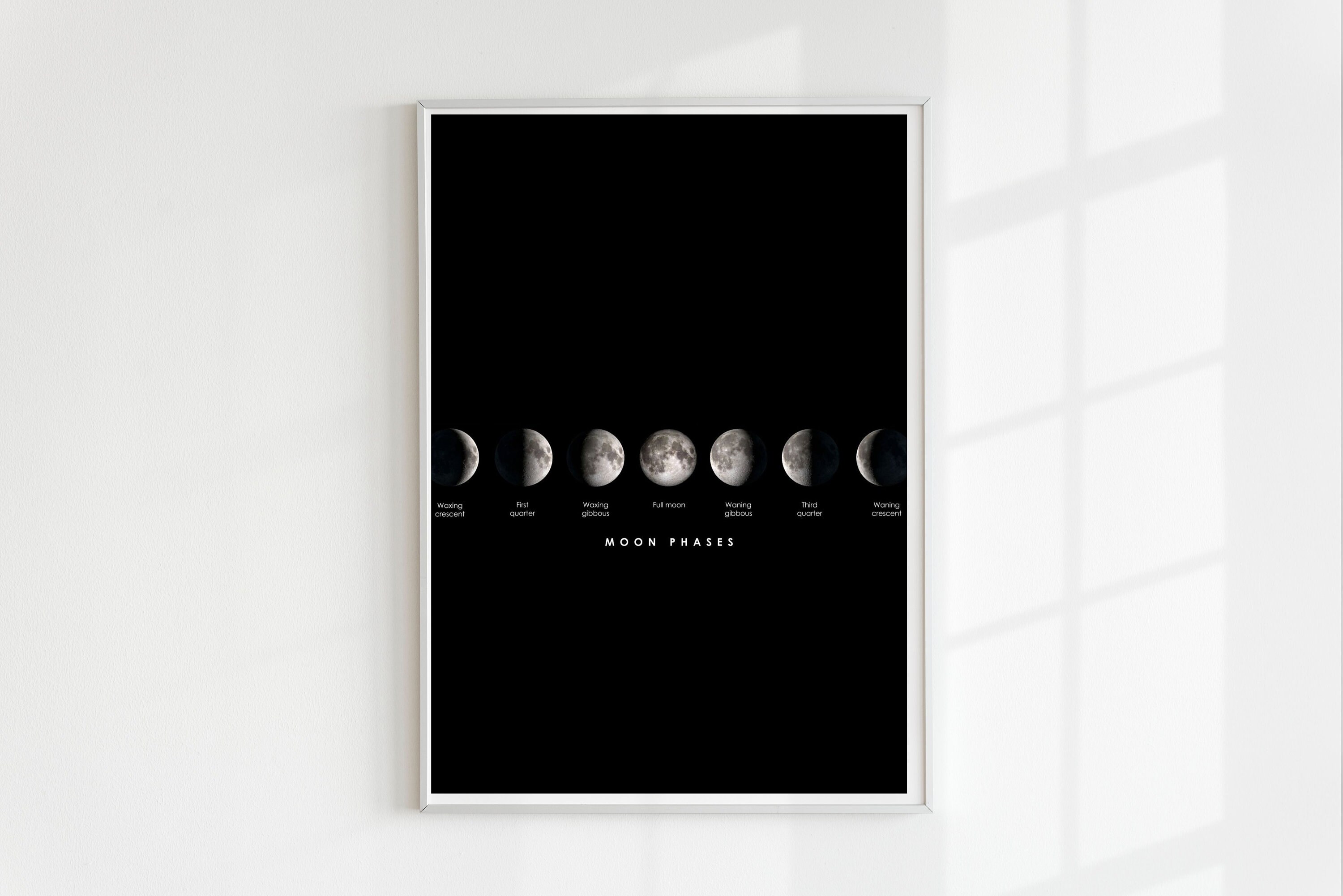 Lunar Phases Digital Poster Moon Cycle Wall Art Print Celestial ...