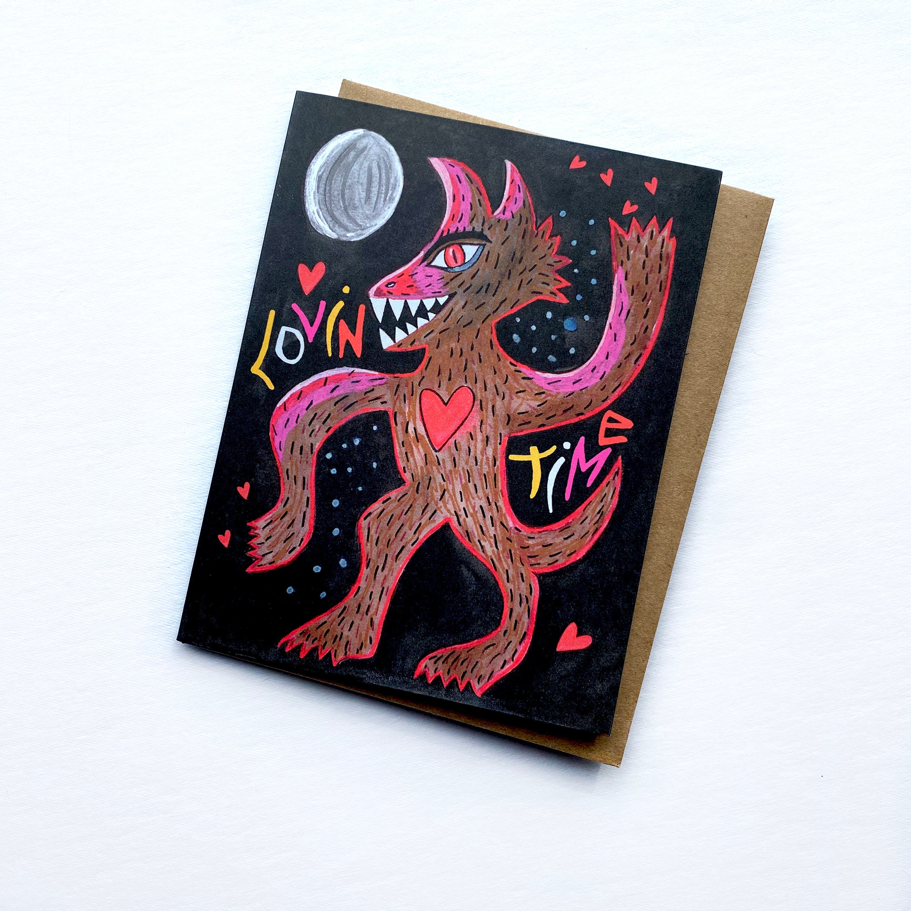 Wolf Love Card, Horror Love Stationery, Anniversary Card, Sending Love ...
