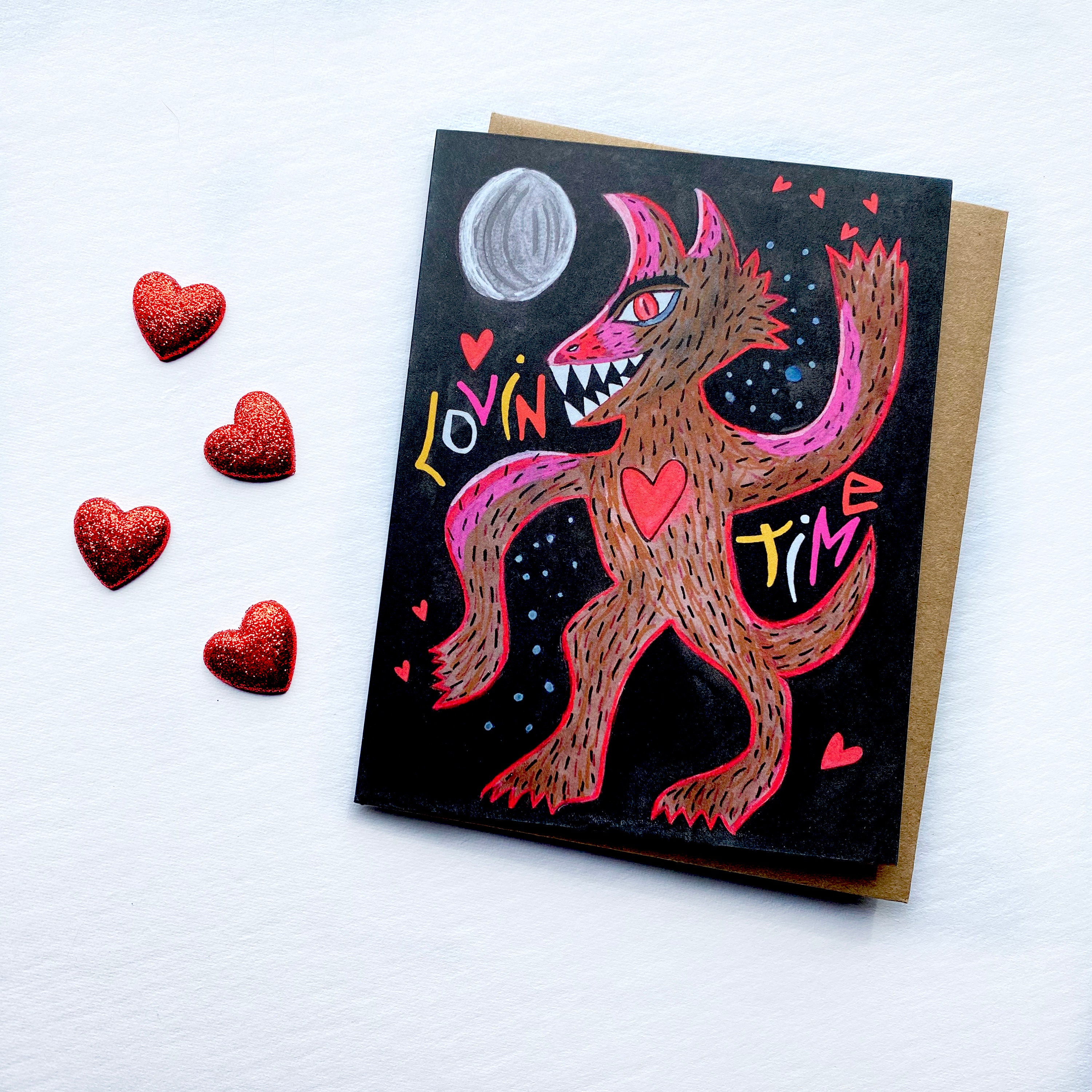 Wolf Love Card, Horror Love Stationery, Anniversary Card, Sending Love ...