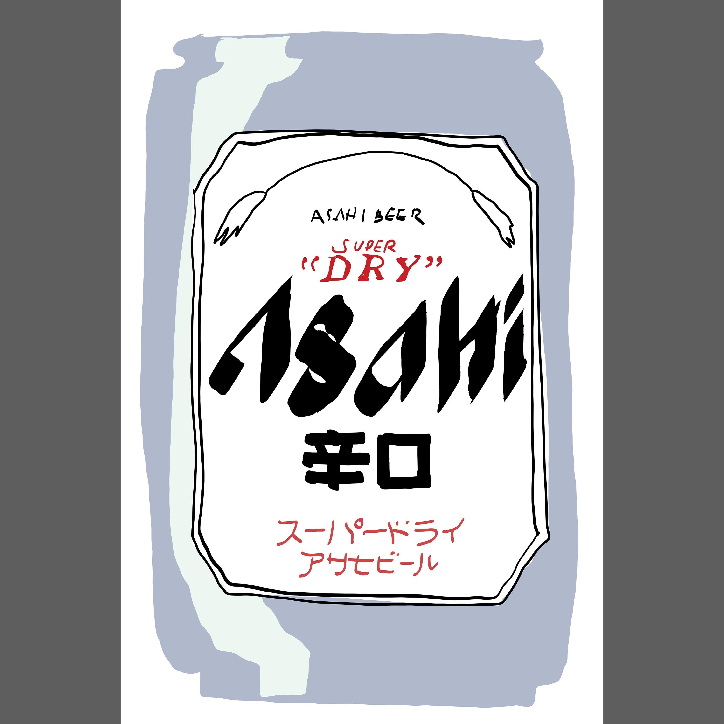 Asahi Beer Wall Art Poster Midcentury Vintage Style Graphic - Etsy