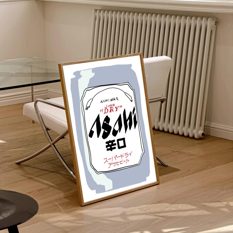 Asahi Beer Wall Art Poster Midcentury Vintage Style Graphic - Etsy