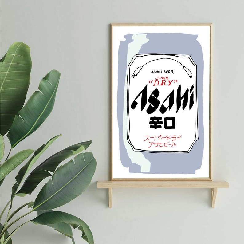 Asahi Beer Wall Art Poster Midcentury Vintage Style Graphic - Etsy