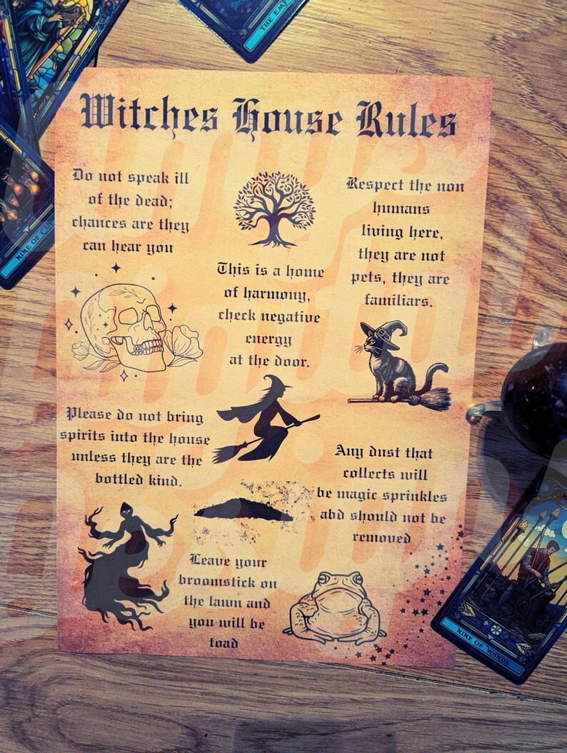 Witches House Rules Poster, Downloadable, Print Image PDF. - Etsy
