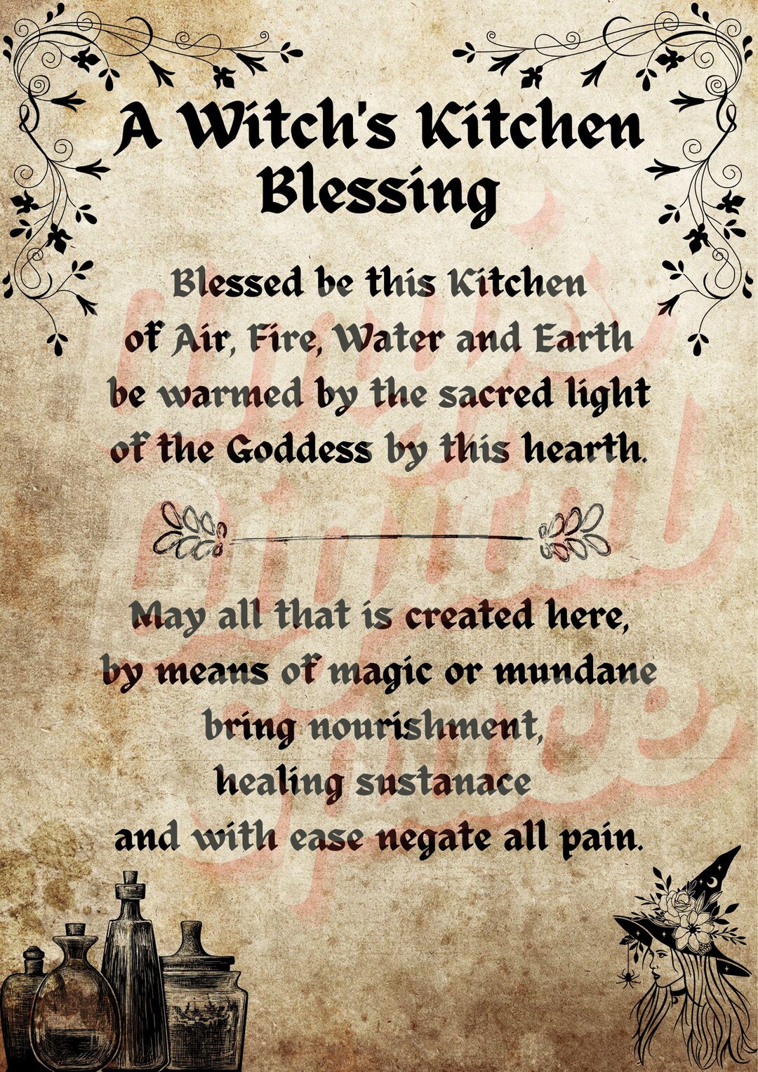 A Witch's Kitchen Blessing Poster Downloadable Content PDF Print Image ...
