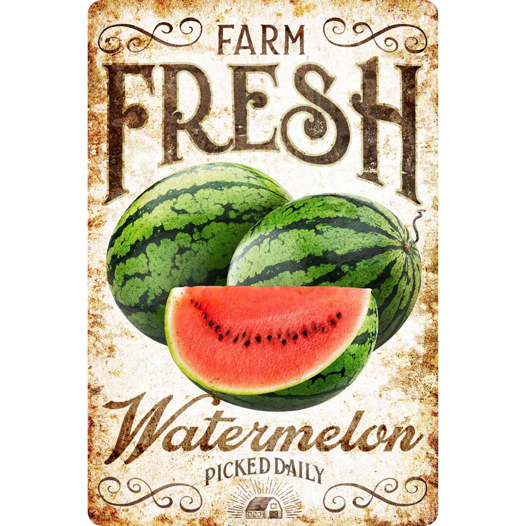 Farm Fresh Melons Farmhouse Kitchen Wall Decor Metal Sign - Etsy
