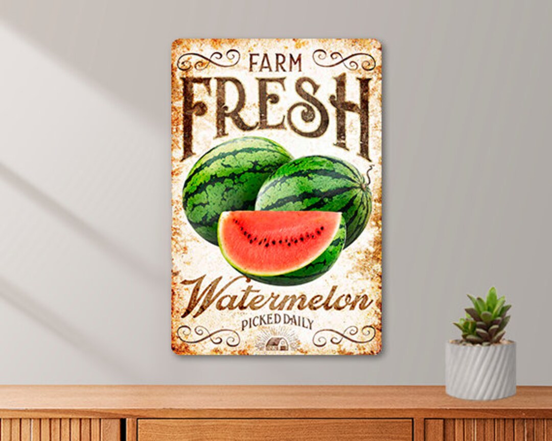 Farm Fresh Melons Farmhouse Kitchen Wall Decor Metal Sign - Etsy