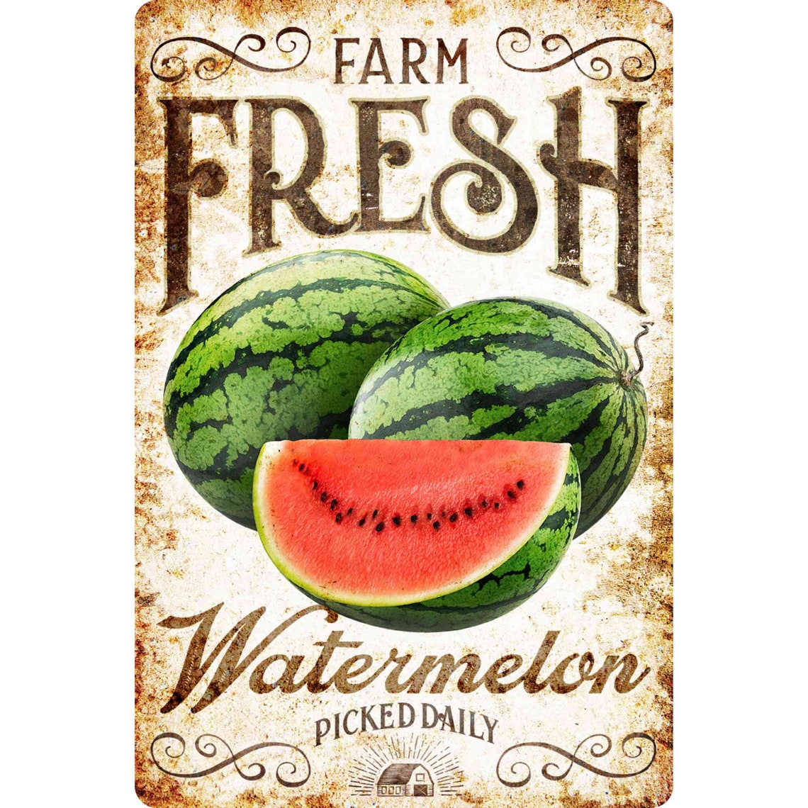 Farm Fresh Melons - Farmhouse Kitchen Wall Decor - Metal Sign - Etsy