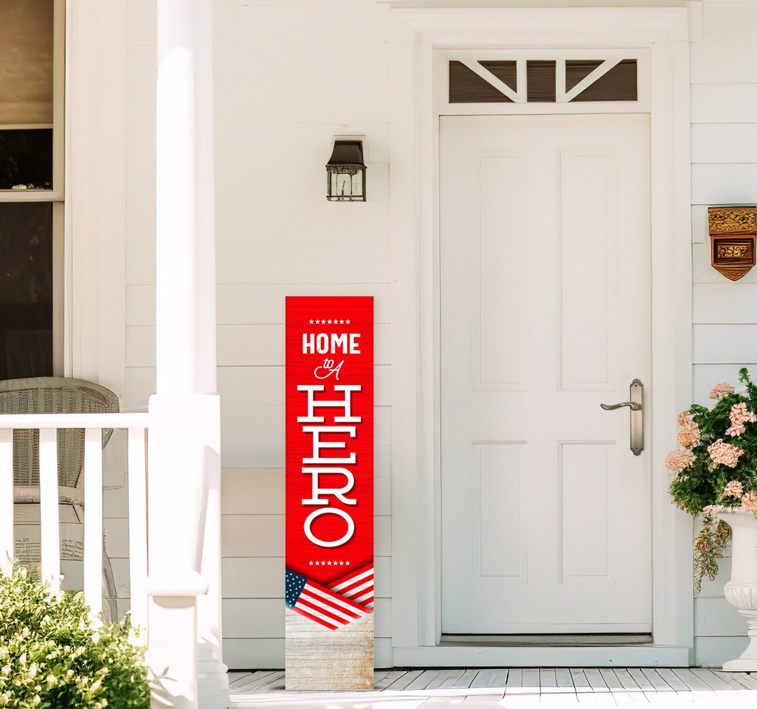 Home to A Hero (flag) - Porch Leaner - Etsy