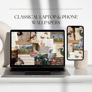 Light Academia Classical Laptop and Phone Wallpaper | Aesthetic Collage ...
