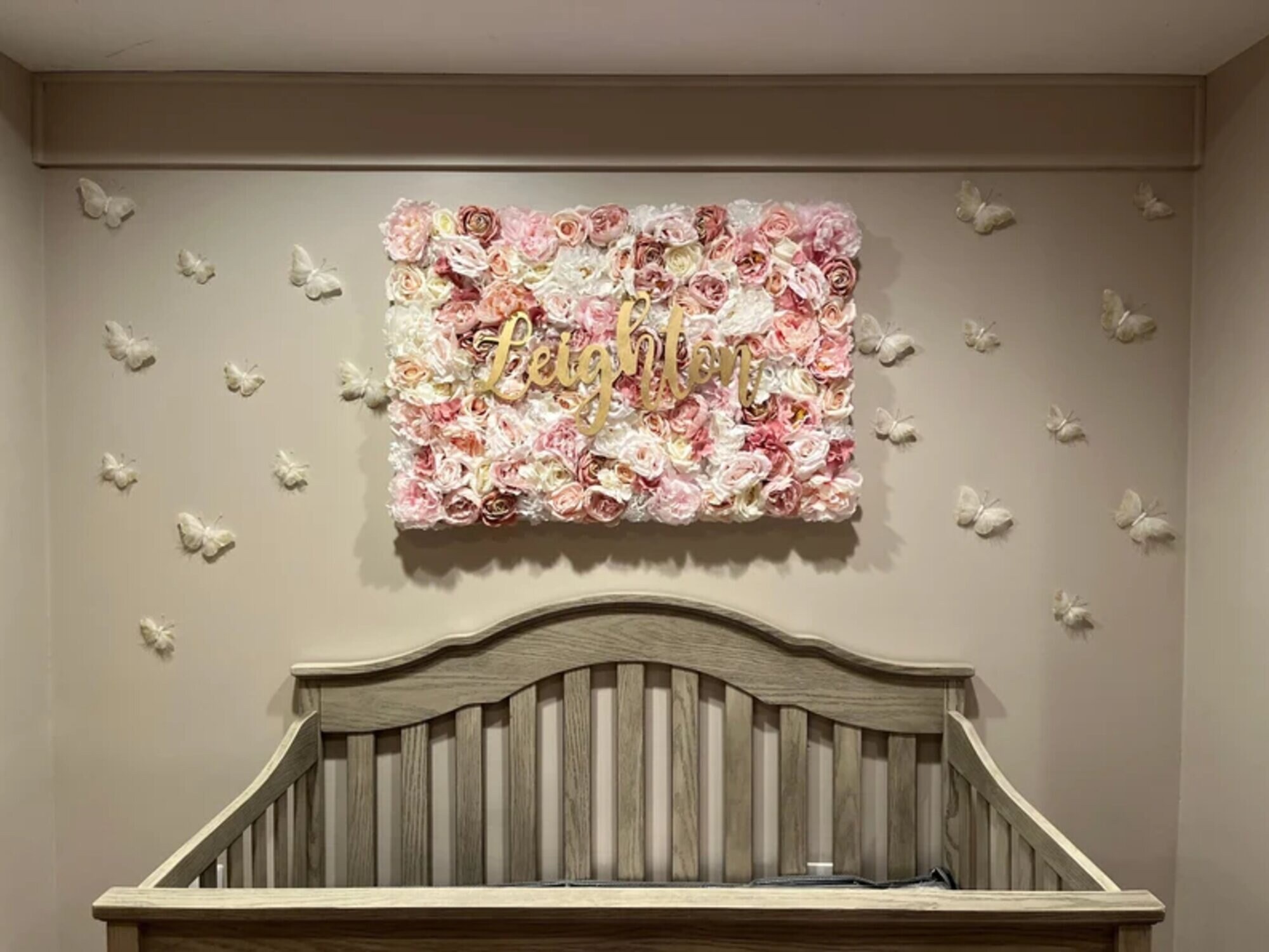 Flower Wall Decor, Name Sign Over Crib, Flower Letter, Floral Letter ...