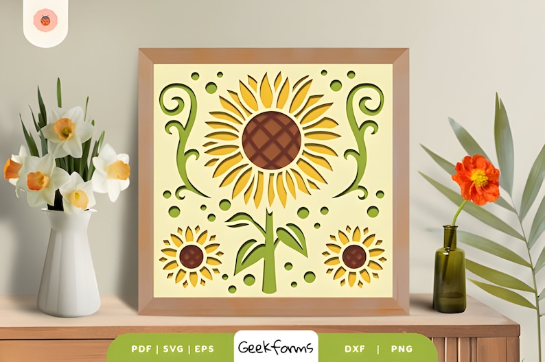 Sunflower Petals 3D Shadow Box Paper Cut, Sunflower Svg, 3d Sunflower ...