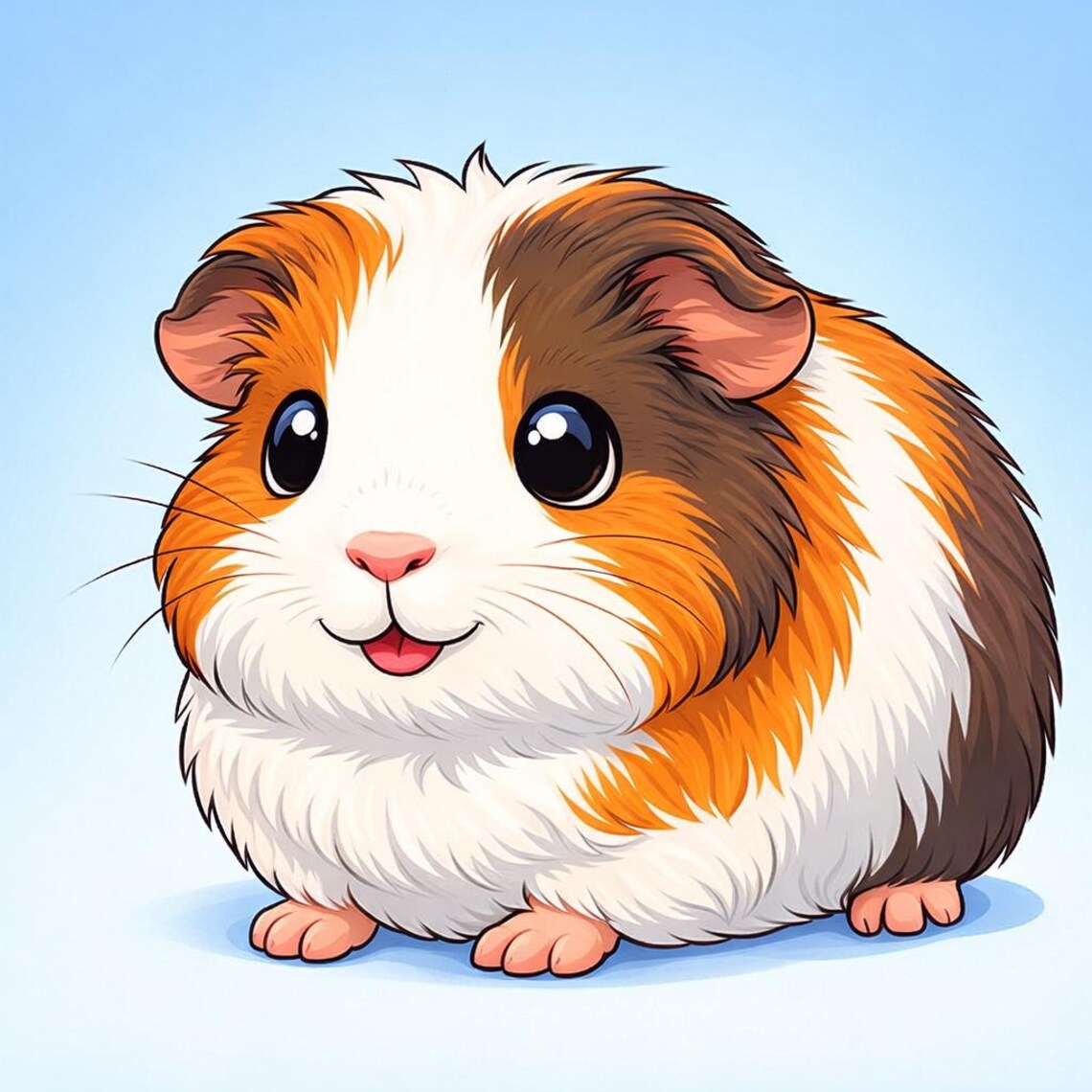Guinea Pig Coloring Page Printable | Cute Pet Rodent Outline | Kids ...