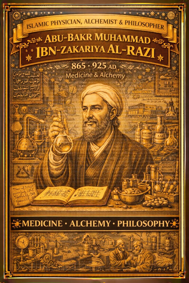 Al-razi (rhazes) Physician Poster, Islamic Golden Age Medicine Wall Art ...
