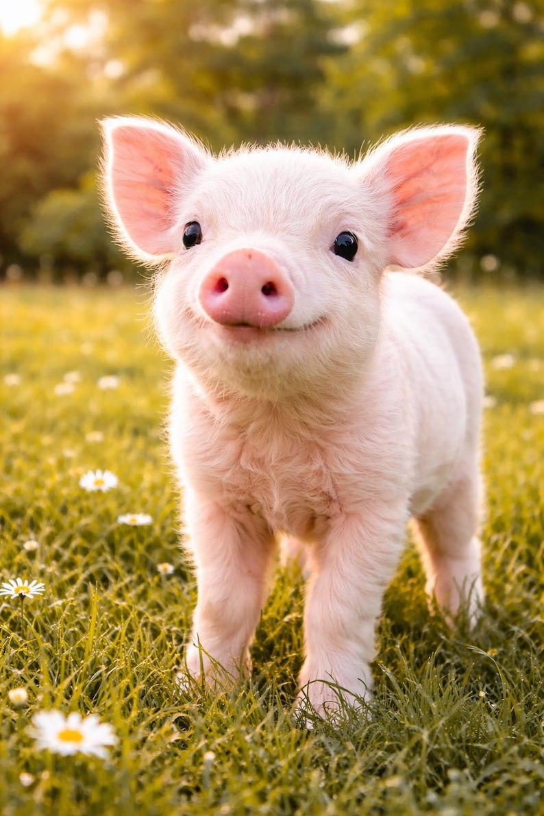 Pig Coloring Page Printable – Super Detailed Farm Animal Line Art, Cute ...