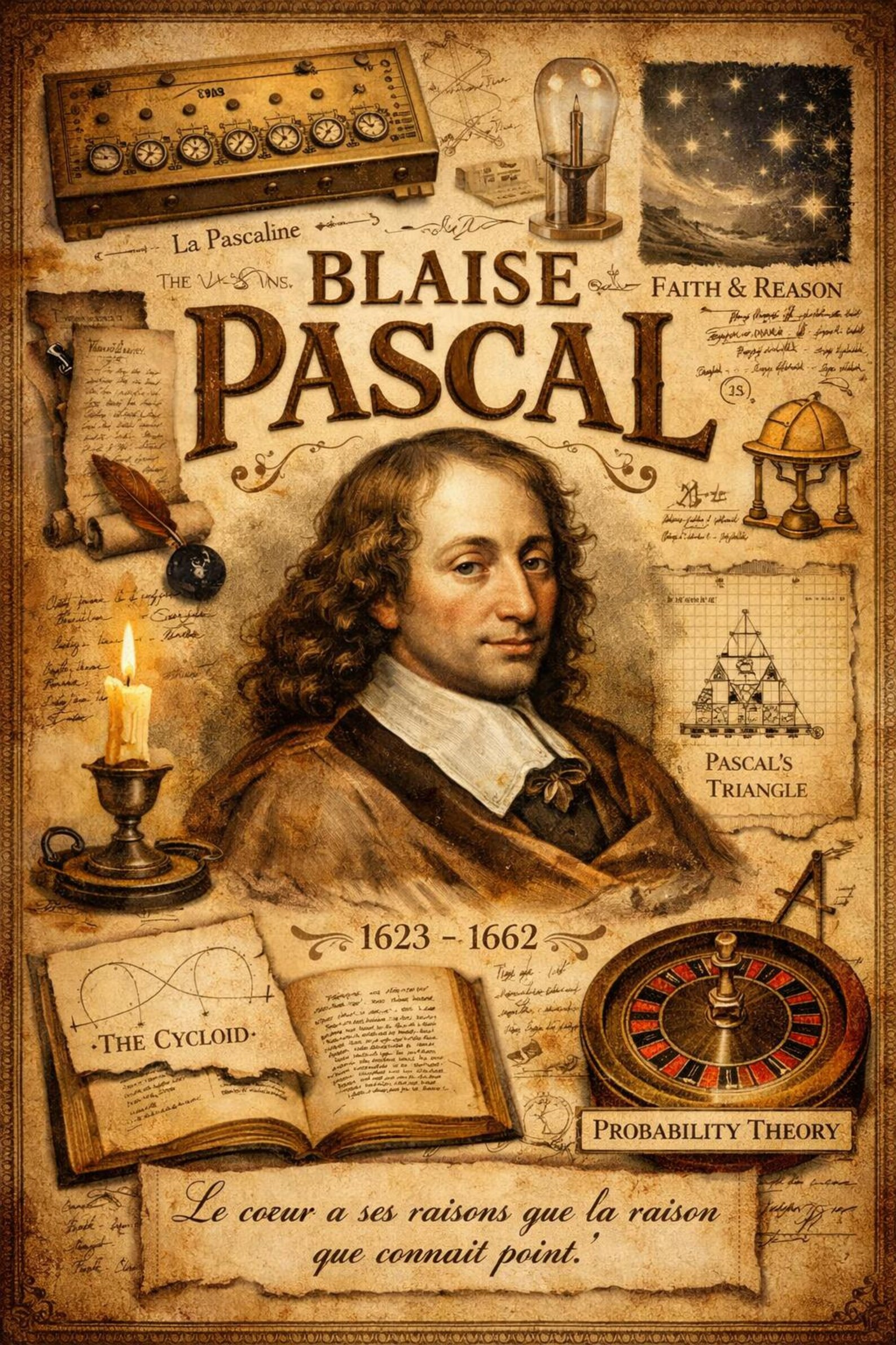 Blaise Pascal Poster Printable | Math and Physics Wall Art ...