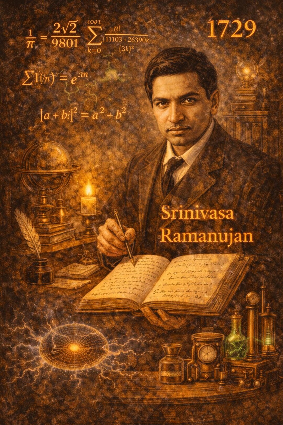 Srinivasa Ramanujan Poster Printable|mathematician Wall Art | Number ...