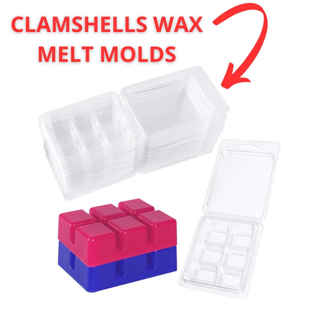 6-cavity Clear Wax Melt Clamshell Molds for Candle & Soap Making ...