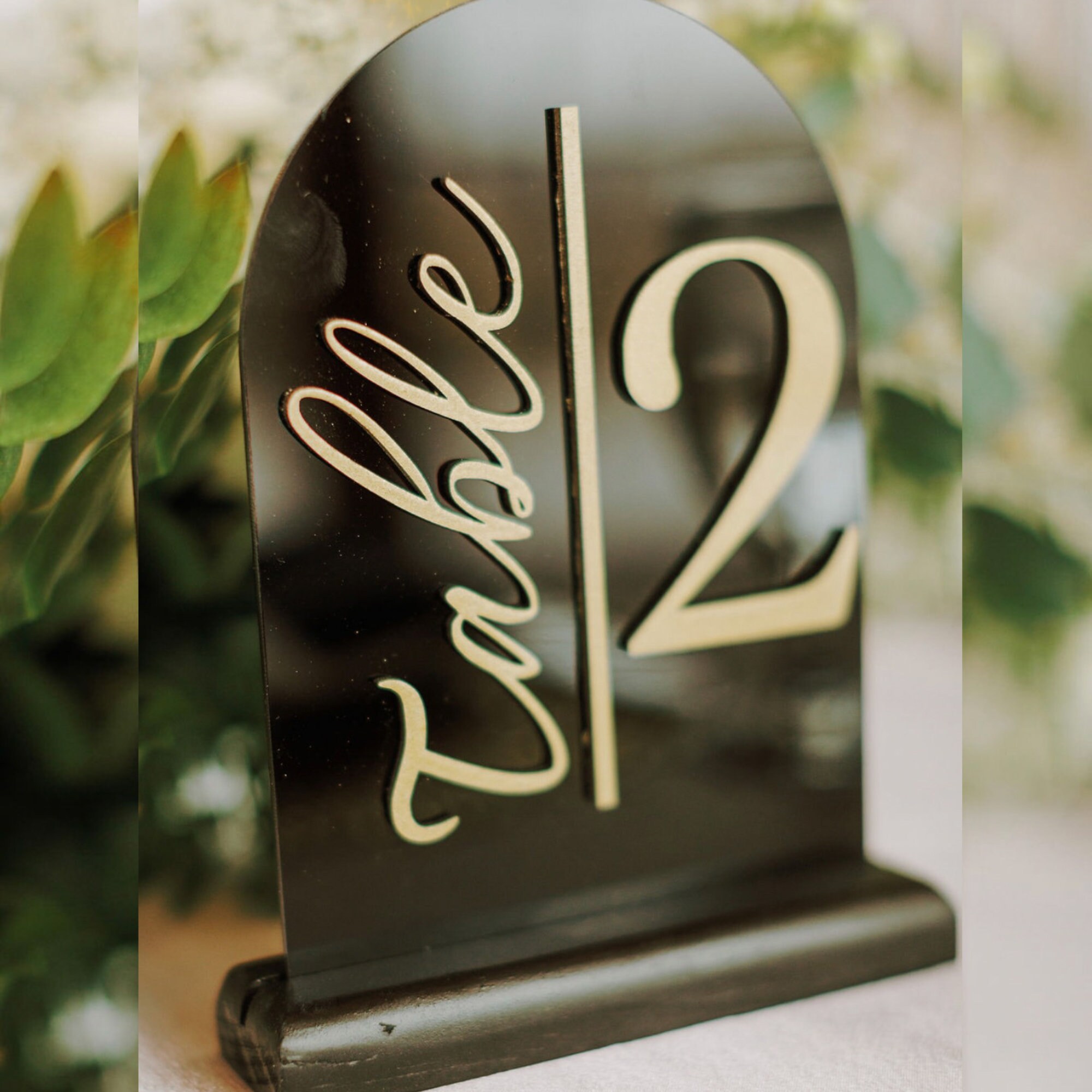 Black and Gold Arch Wedding Table Numbers, Acrylic Table Numbers With ...