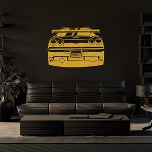 Skyline R34 Metal Custom License Plate Decor, Skyline R34 Back View ...