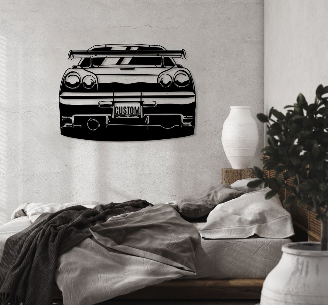 Skyline R34 Metal Custom License Plate Decor, Skyline R34 Back View ...