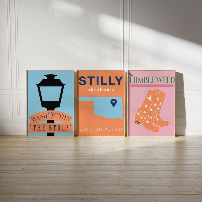 Oklahoma State University Wall Art | Dorm Wall Decor | OSU Poster ...