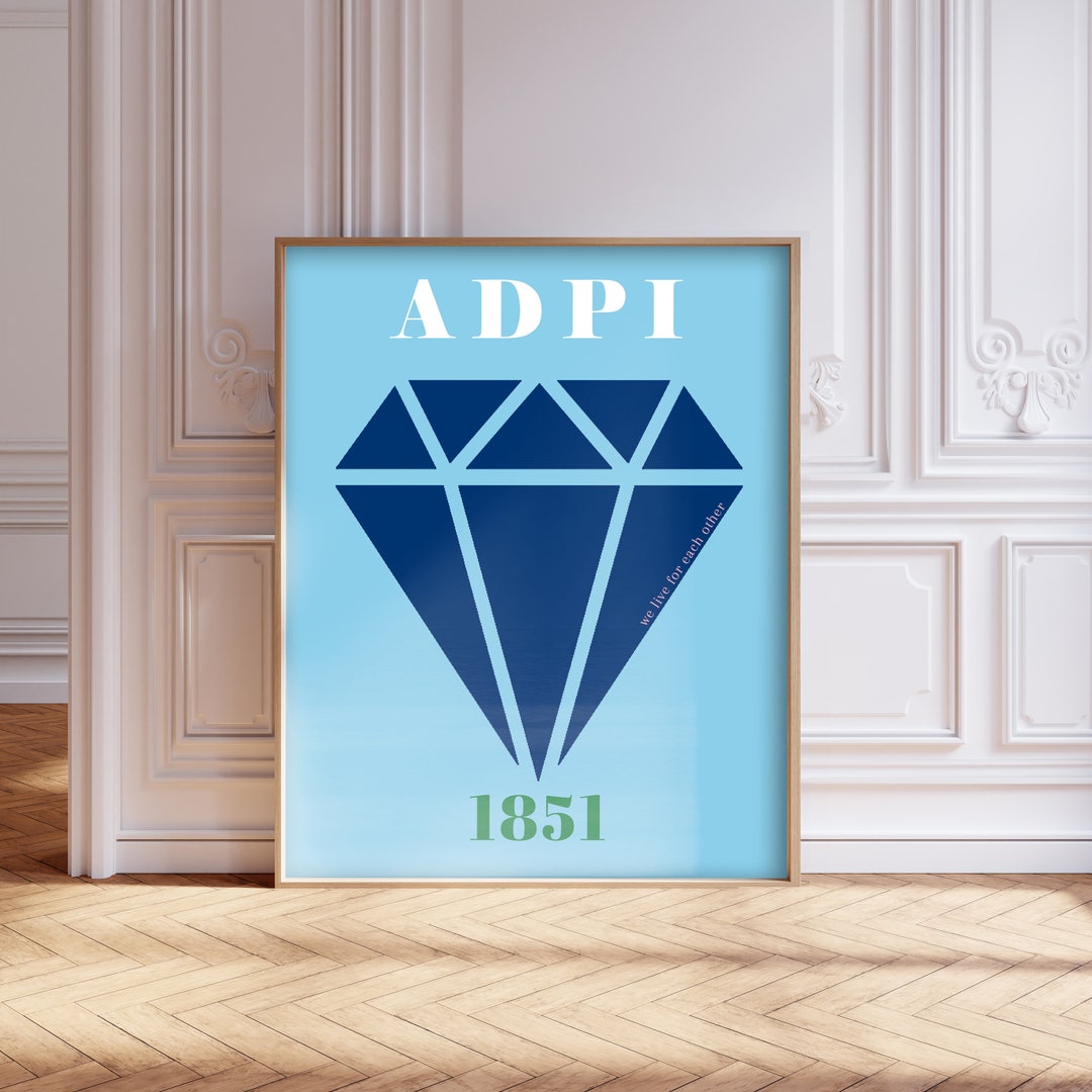 Alpha Delta Pi Wall Print Printable Digital Download Adpi Diamond Dorm ...