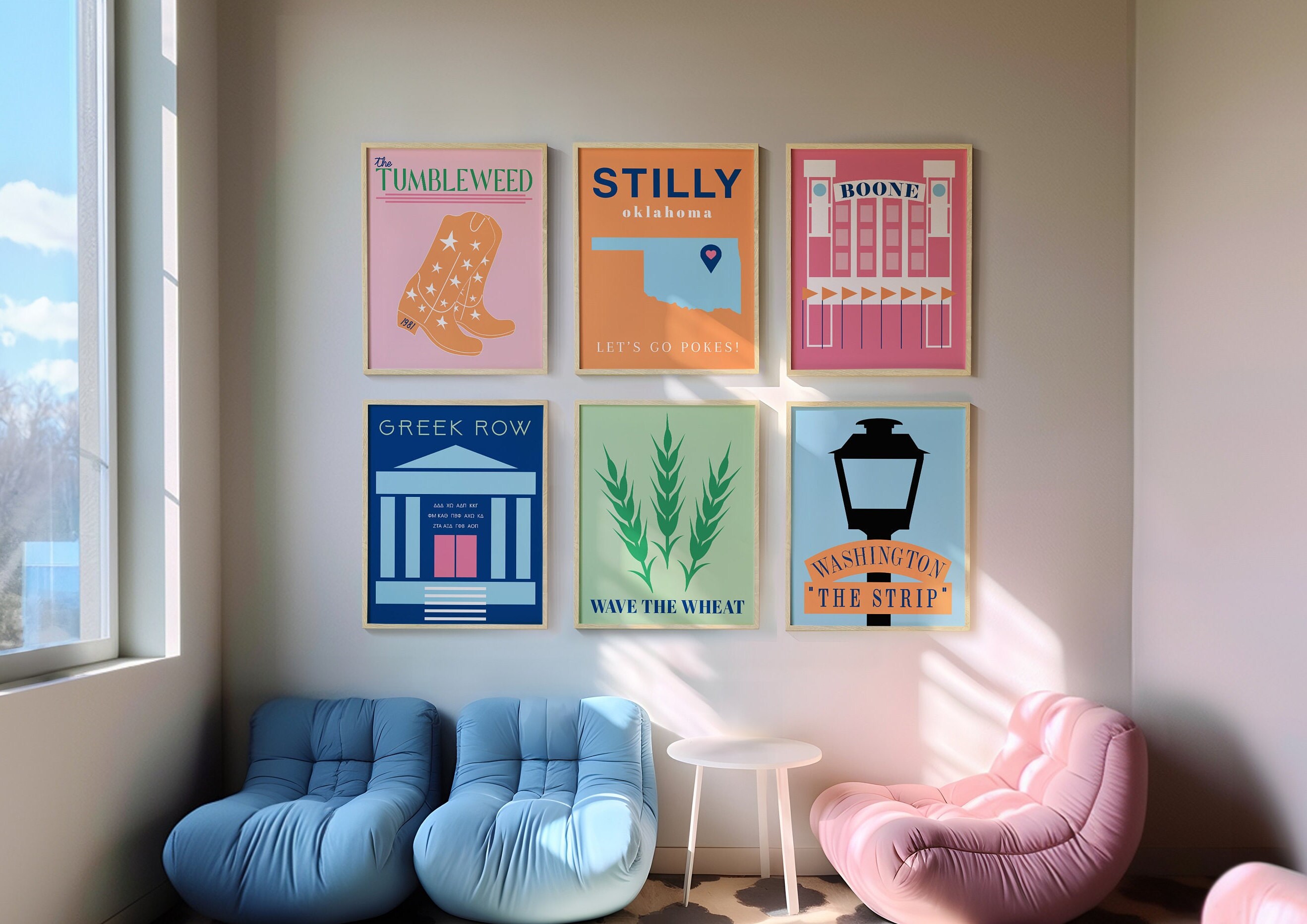 Oklahoma State University Wall Art Dorm Wall Decor OSU Poster Prints ...